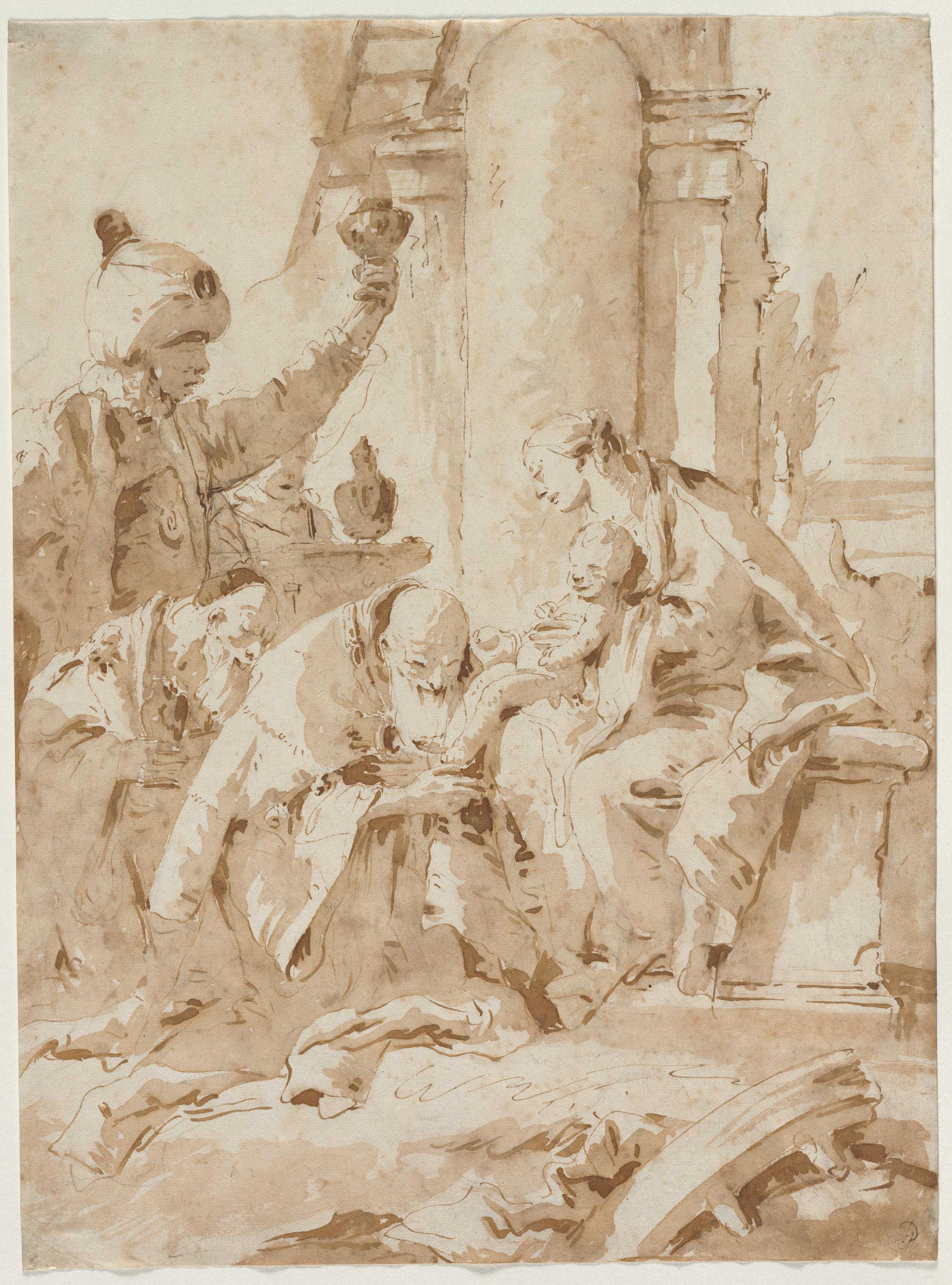 The Adoration Of The Magi Under Drawing