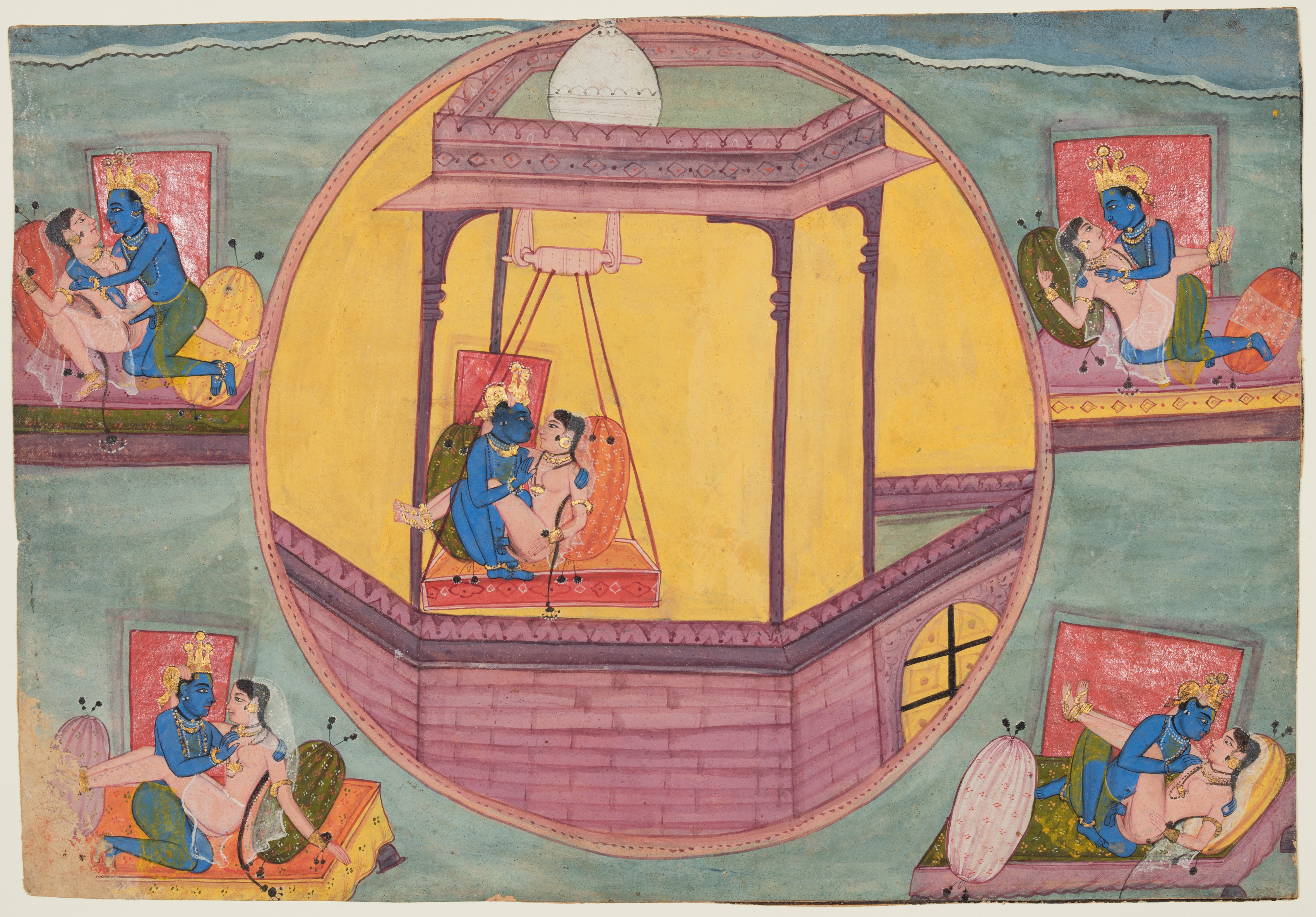 Five Poses of Krishna Making Love from a Bikaner Bhagavata Purana Cleveland Museum of Art